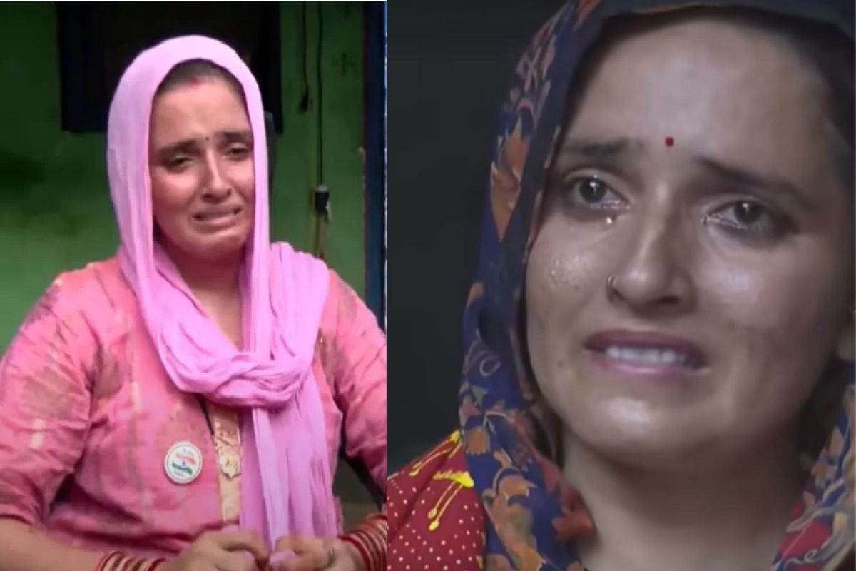 Seema Haider अब मजदूरी करने पर मजबूर हो गई सीमा हैदर छेनी हथौड़ी से ईंट तोड़ते Video वायरल